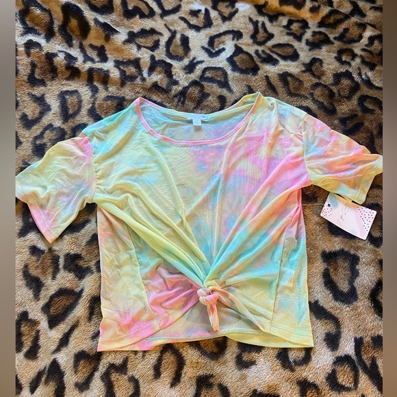 J for Justify | Tops | Neon Sherbet Sheer Top | Poshmark
